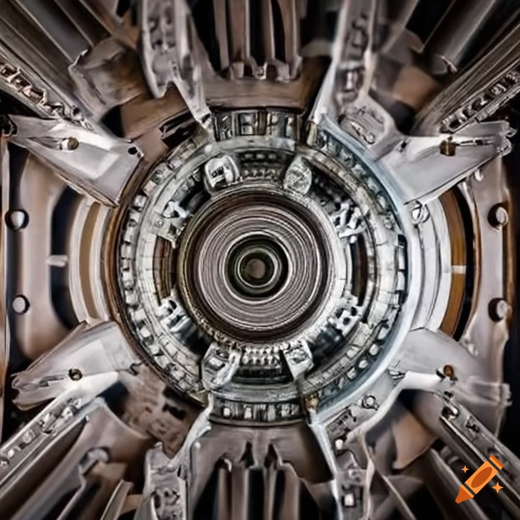 Symmetrical vault mechanism made of aluminium on Craiyon