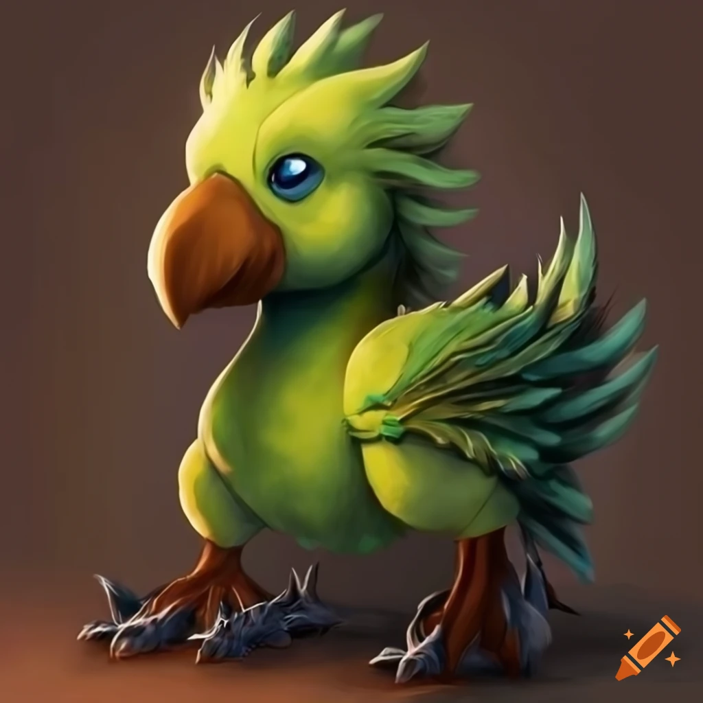 Realistic green chocobo from a video game