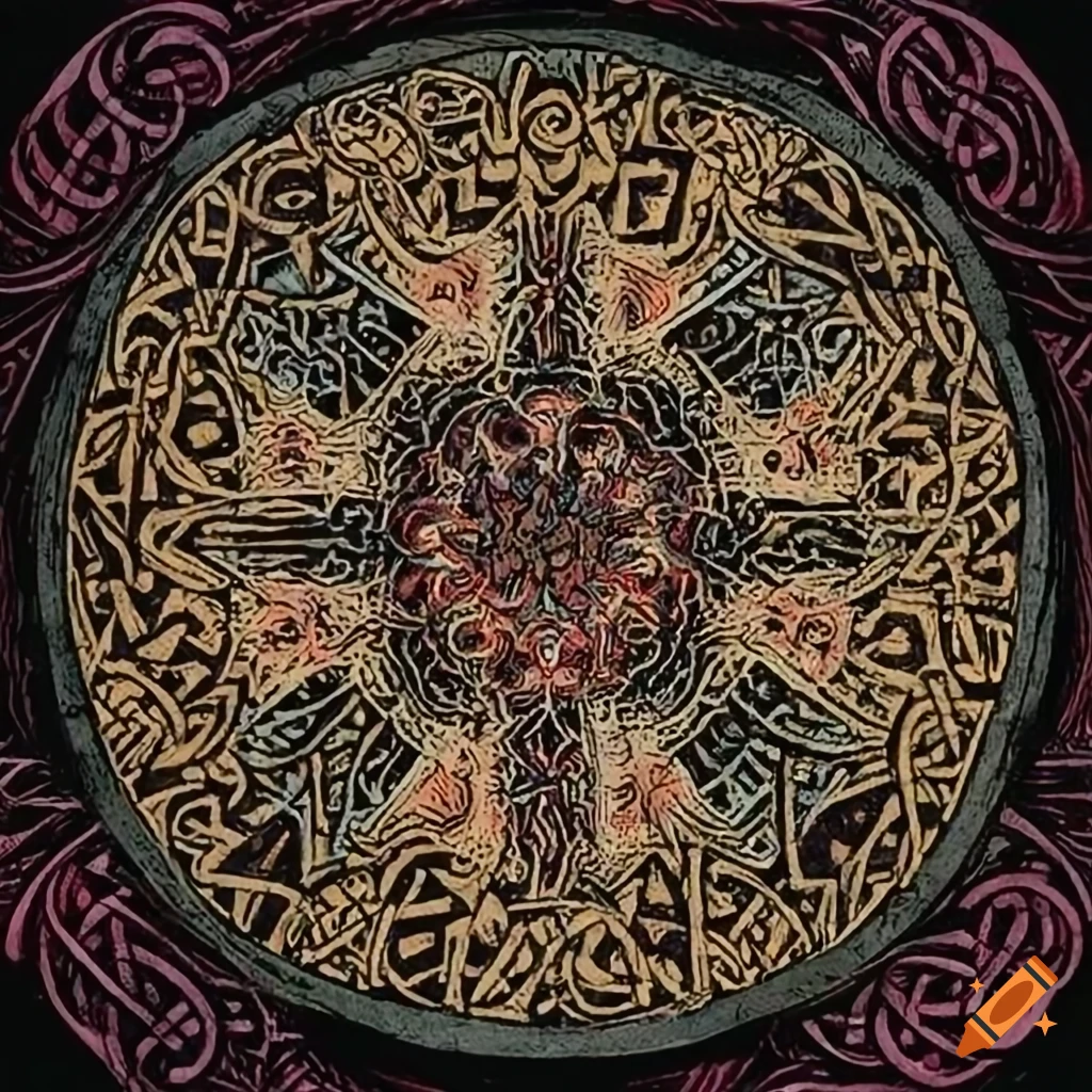 Graphic comic book illustration with intricate designs on Craiyon