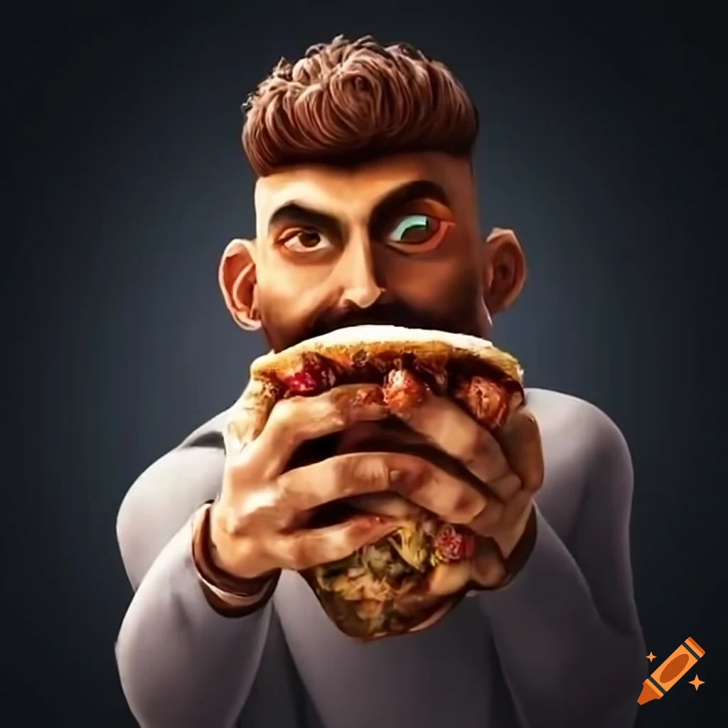 Shawarma man serving delicious shawarma on Craiyon