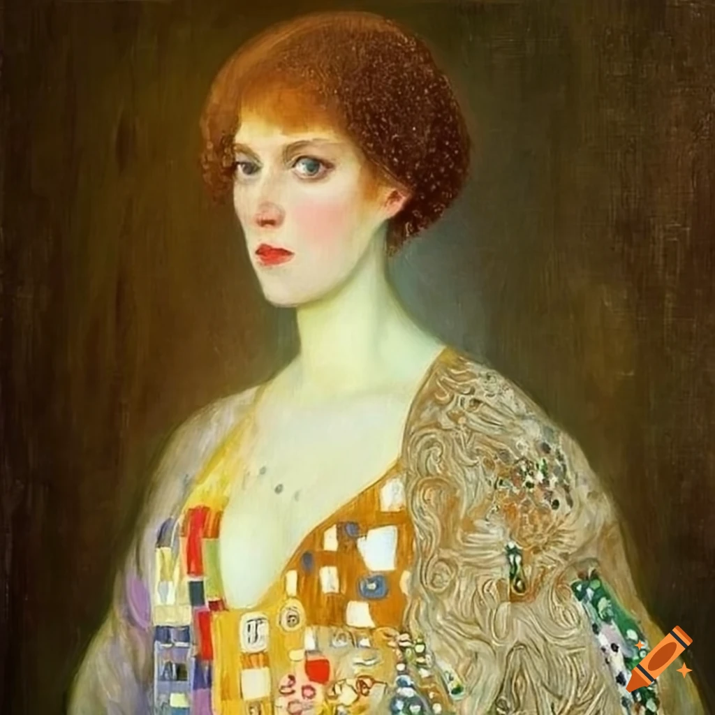 Portrait painting of a woman by gustav klimt