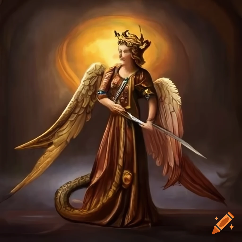 Warrior woman with eagle and snake animal totem on Craiyon