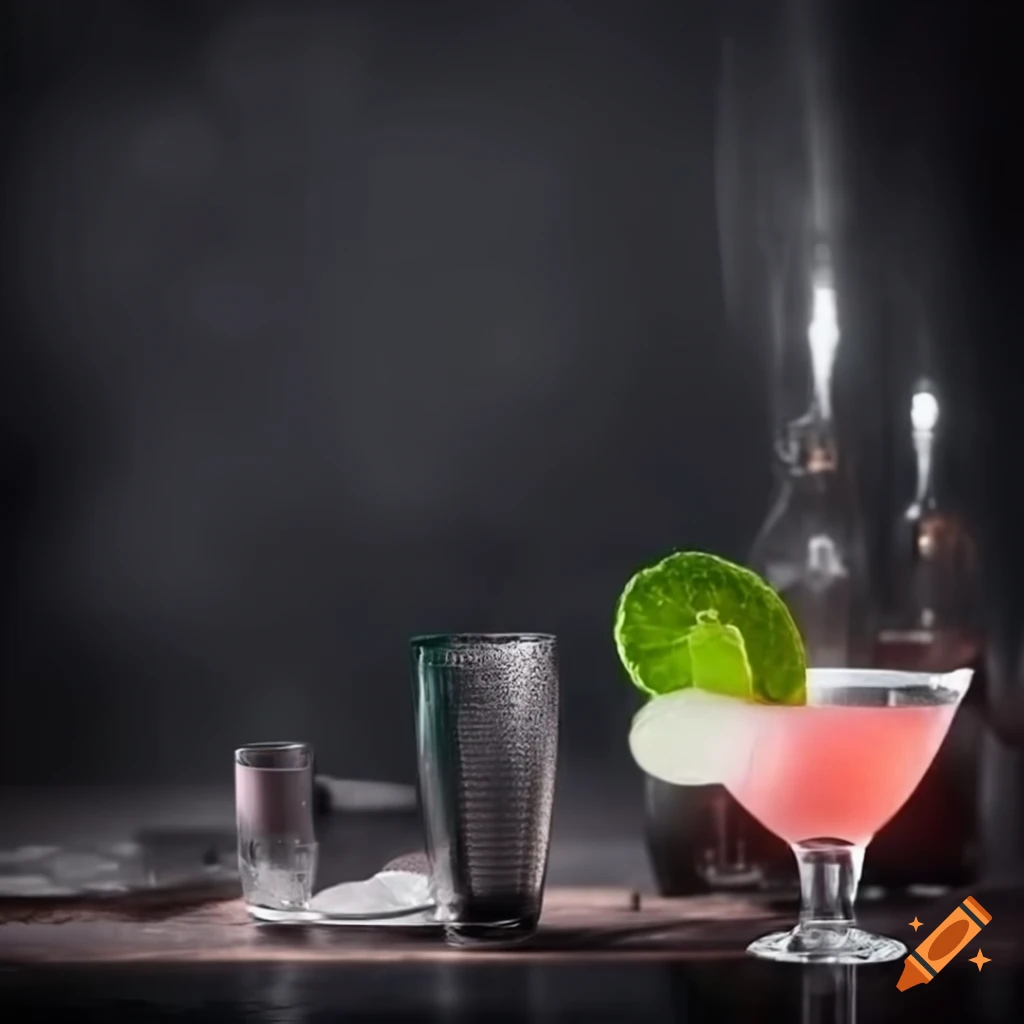 Black background with beautiful cocktails