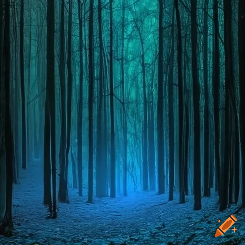 Neon forest artwork on Craiyon