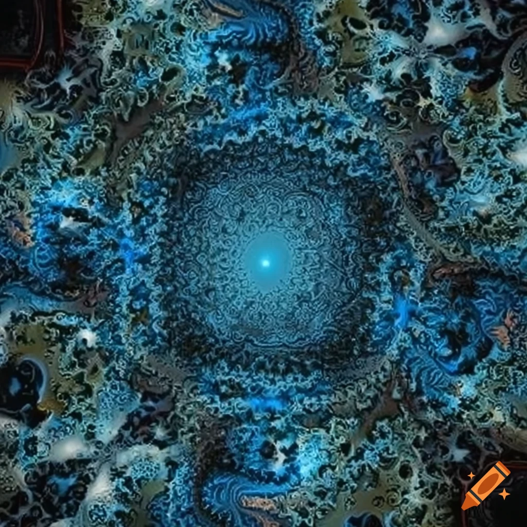 Clear fractal patterns in outer space on Craiyon