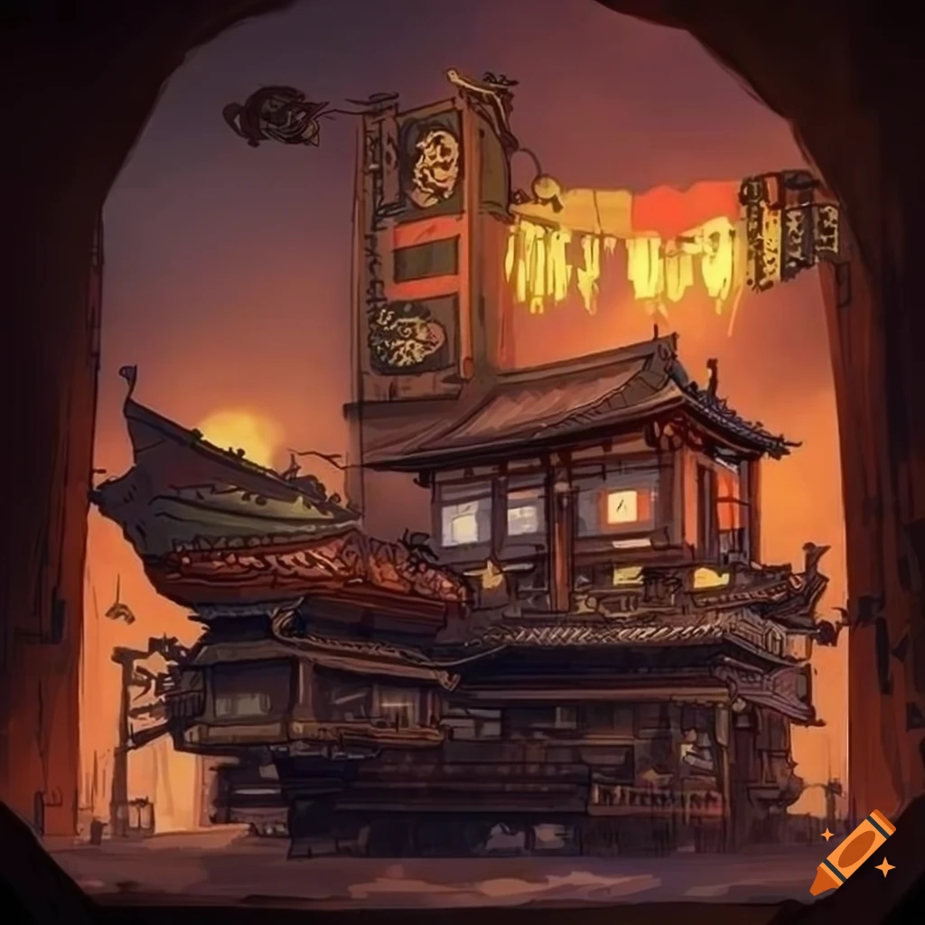 Concept art of a steampunk cyberpunk japanese ramen shop on Craiyon