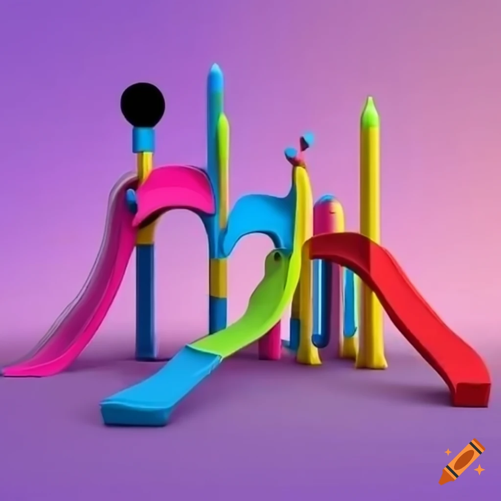Surreal playground with vibrant colors on Craiyon