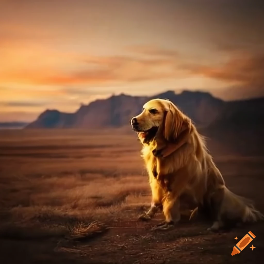 Golden retriever in spooky forest with enchanting atmosphere on Craiyon