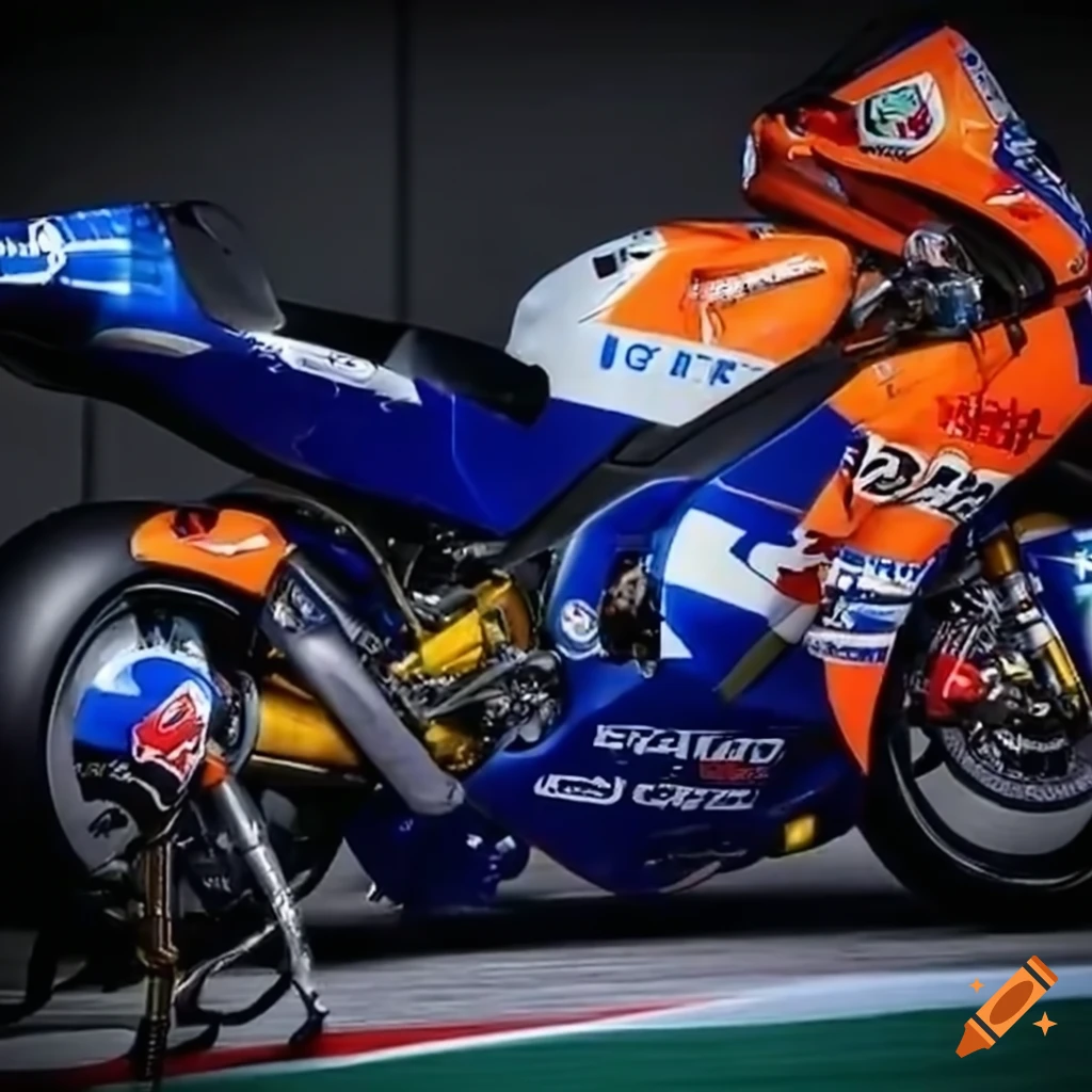 Motogp motorcycles and racers in action on Craiyon