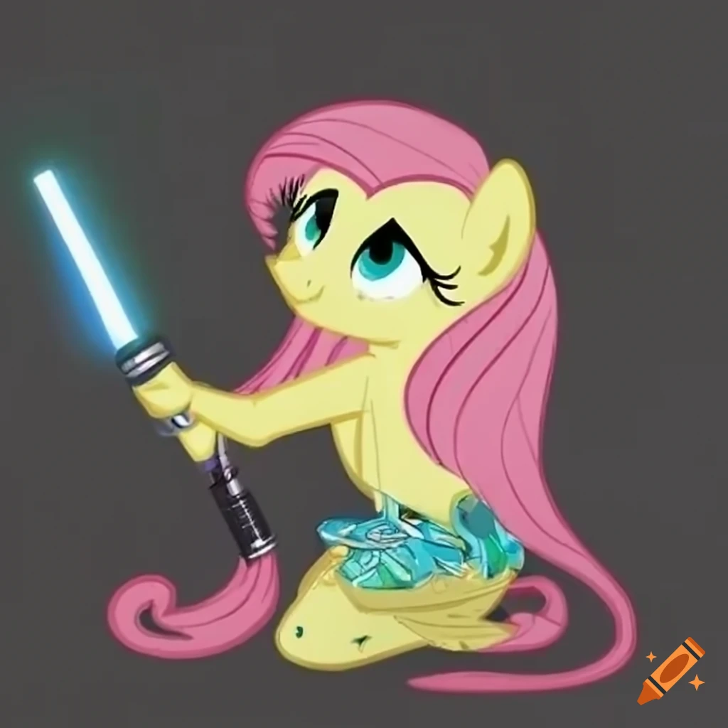 Fluttershy Wielding A Lightsaber On Craiyon