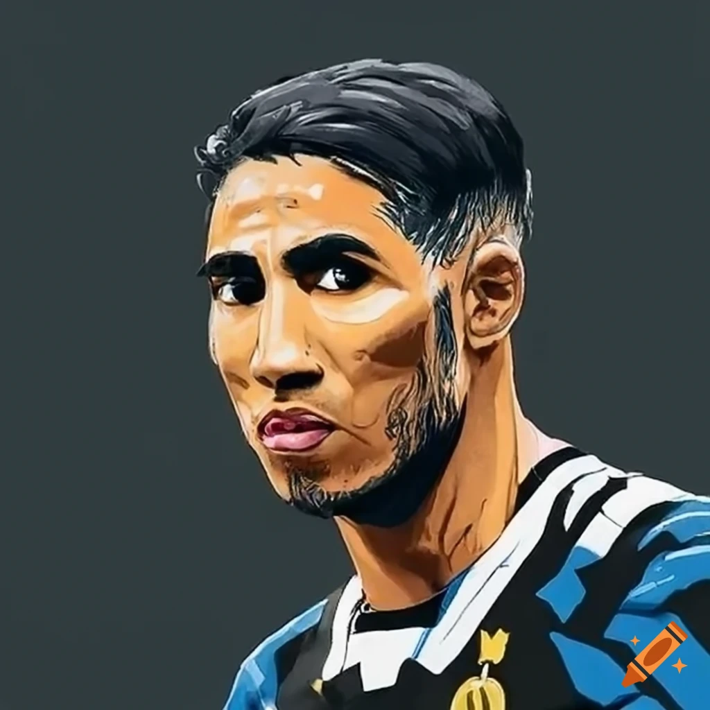 Image of Hakimi, a top soccer player on Craiyon