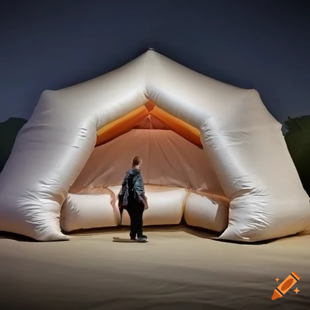 Giant inflatable room made of rubber material on Craiyon