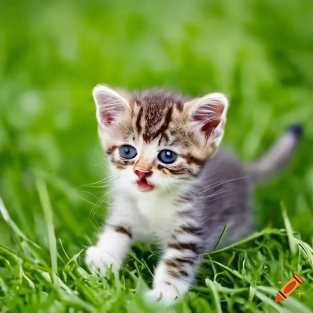 Cute green kitten on Craiyon