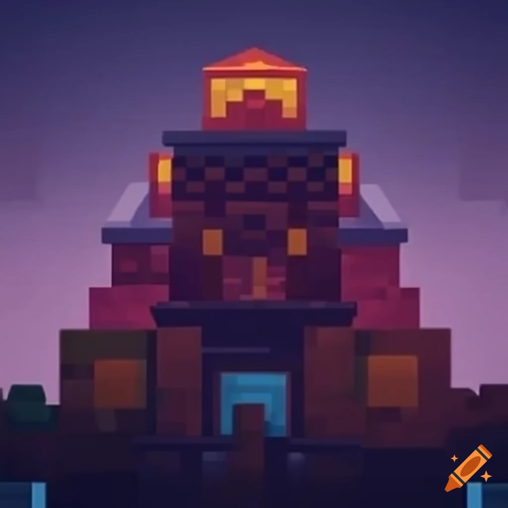 Minecraft pixel art scene on Craiyon