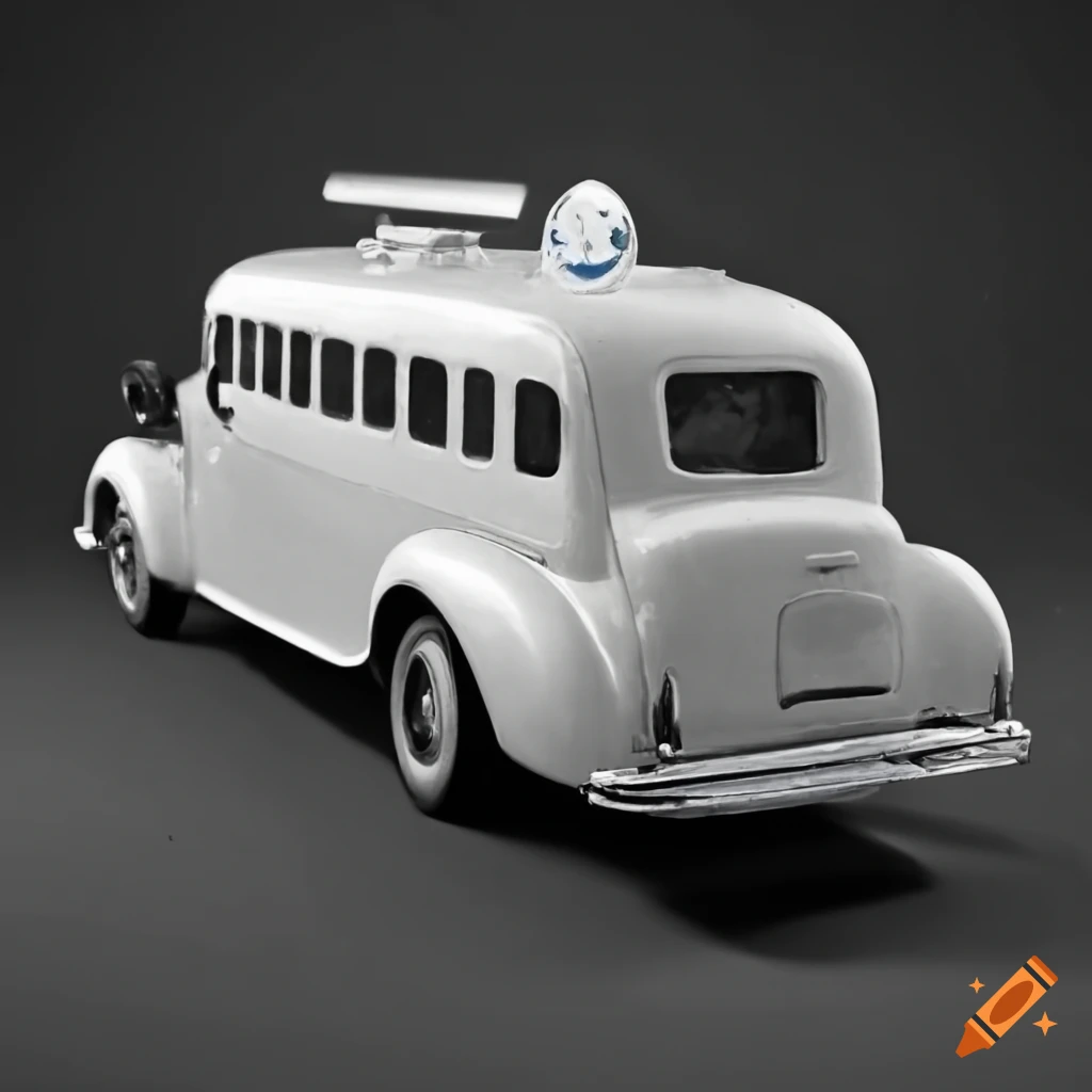 1940s white ambulance from rear view on Craiyon