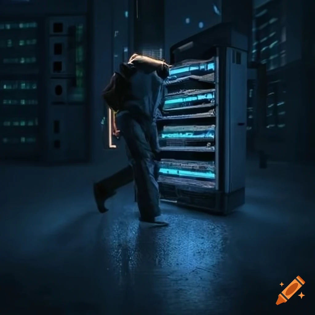 Ruined server room on Craiyon