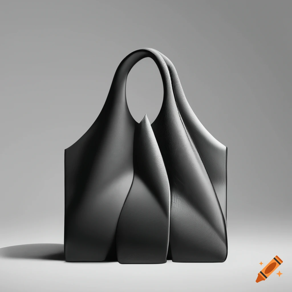 Sophisticated black bag with abstract shapes on Craiyon