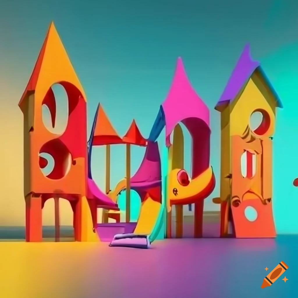 Surrealist And Colorful Playground