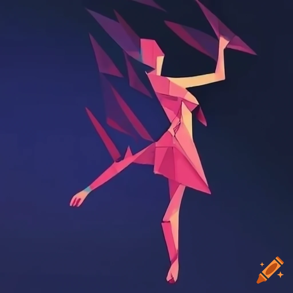 Geometric art of a person dancing on Craiyon
