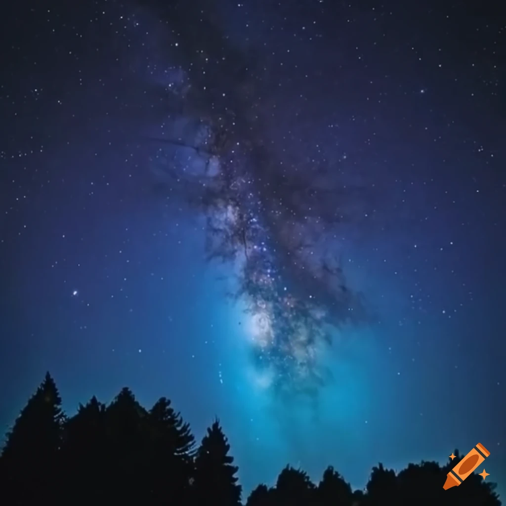 Blue clouds in a night sky on Craiyon