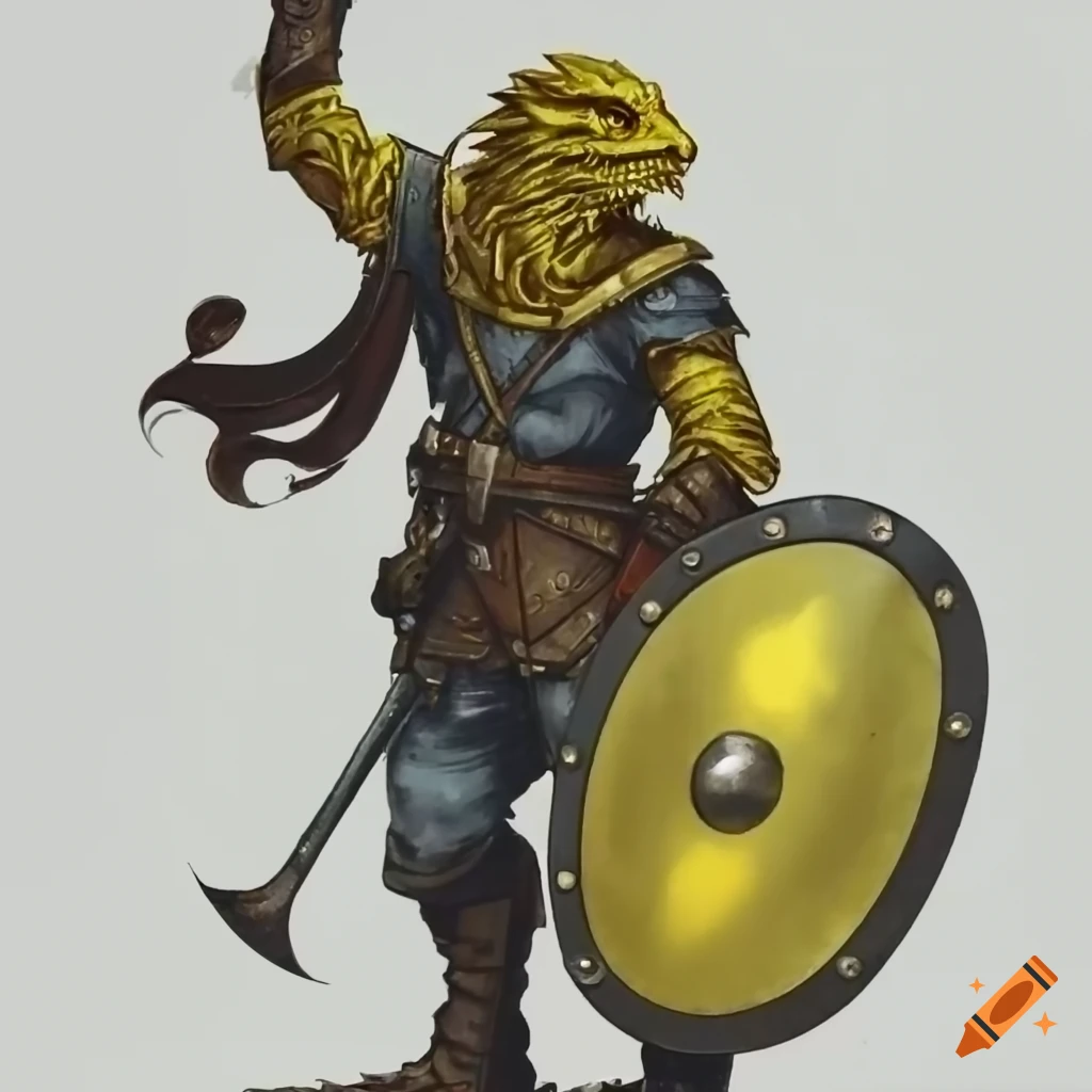 Lizardman knights templar on Craiyon