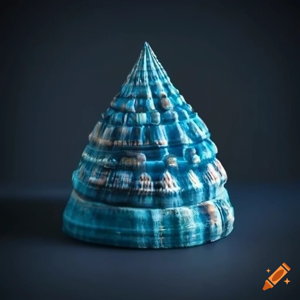 Detailed dark blue sea shell castle on Craiyon