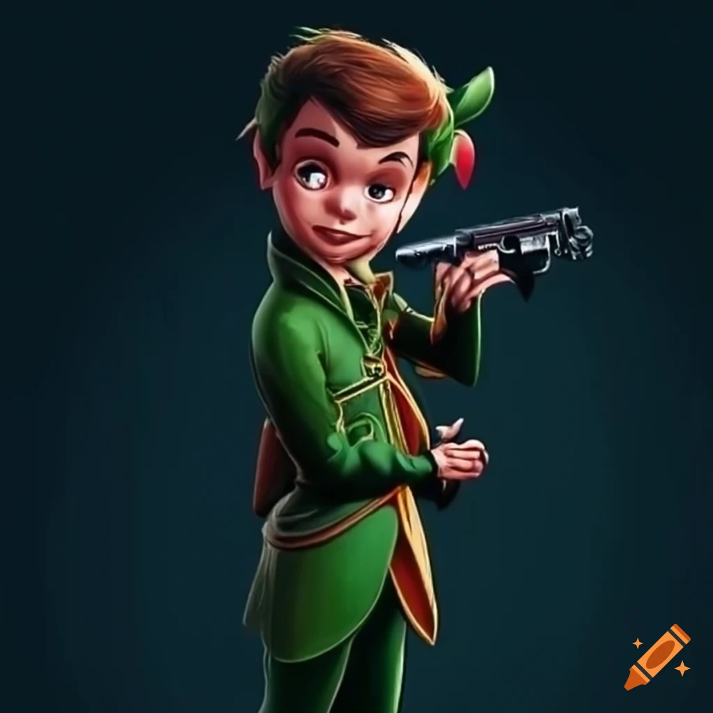 Peter pan habbit versus pirate, cartoon on Craiyon