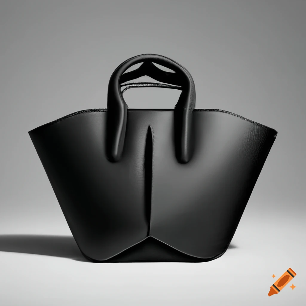 Sophisticated black bag with abstract shapes