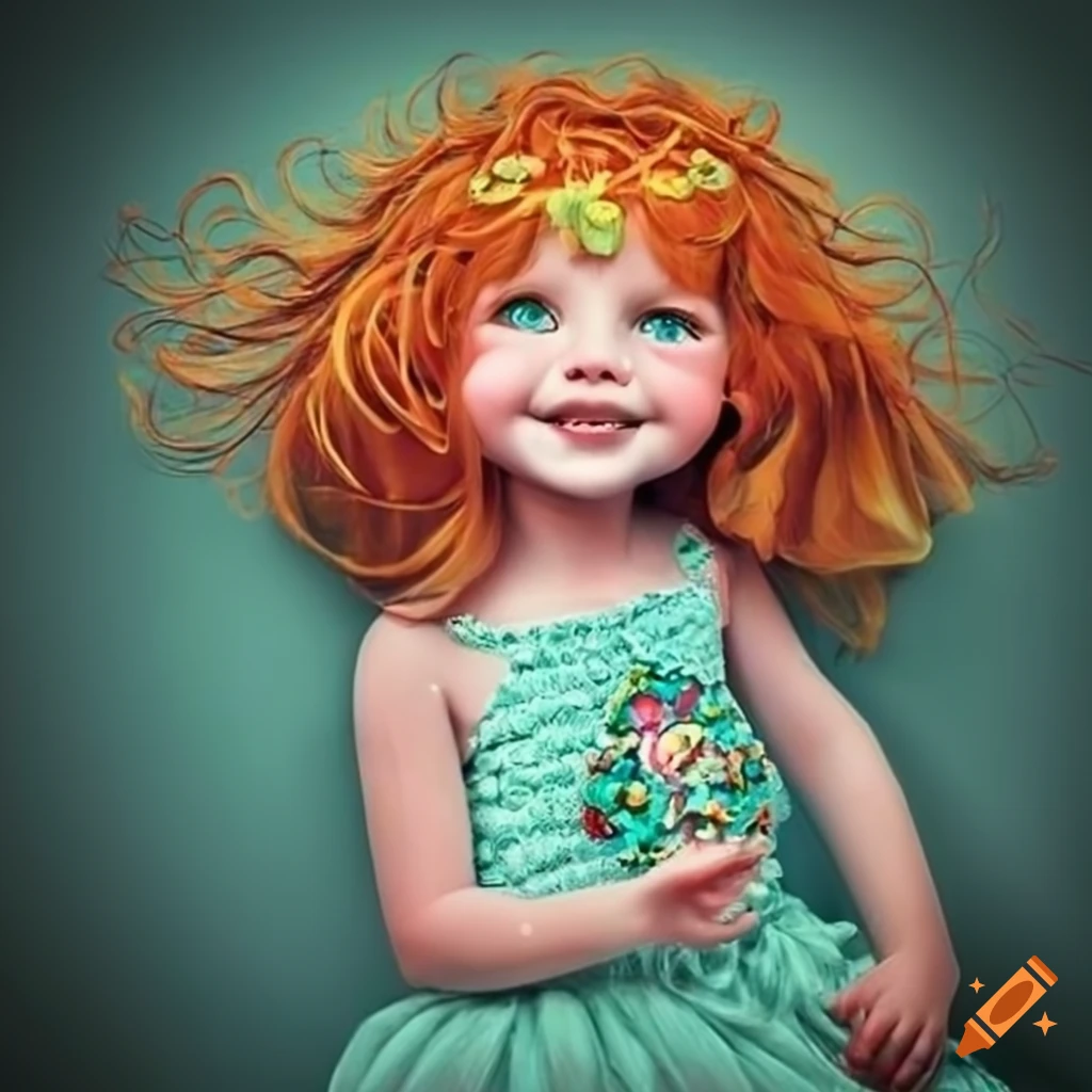 Colorful illustration of smiling girls with unique embellishments on ...