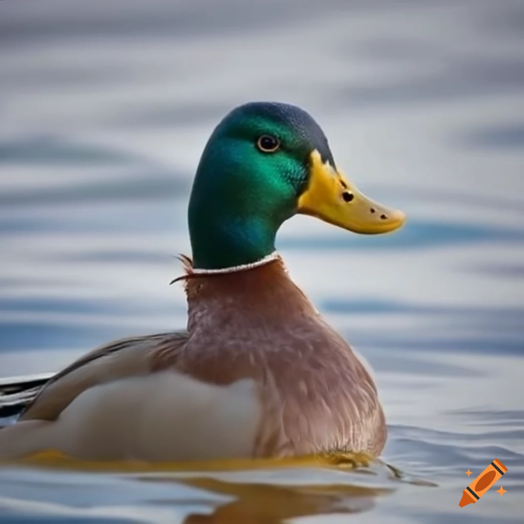 Duck with red safety hat next to a fire extinguisher on Craiyon