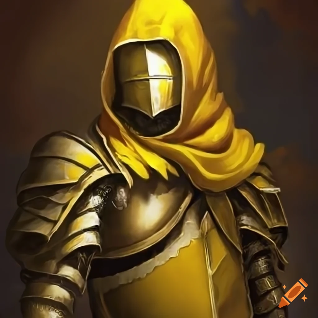 Yellow knight illustration on Craiyon