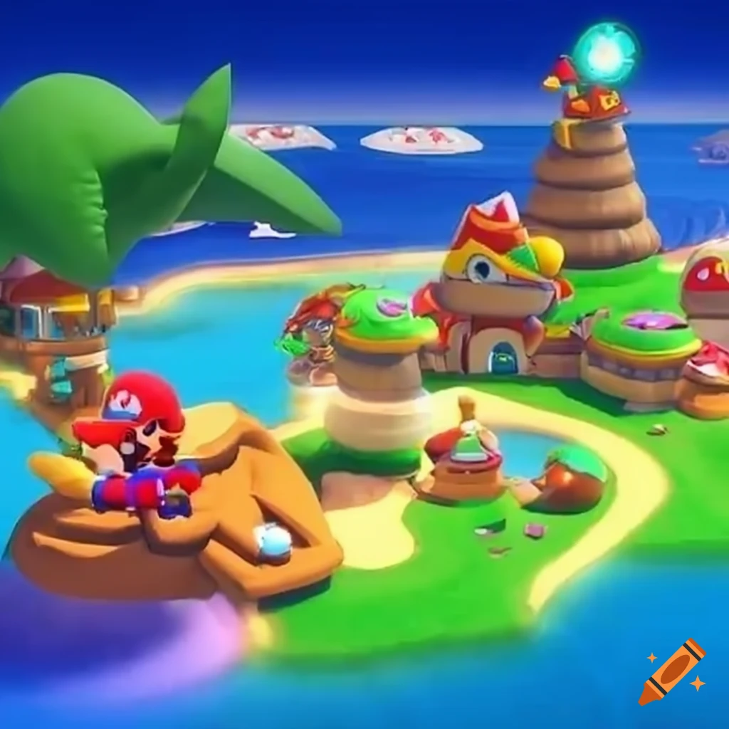 3d board game mario party screenshot on Craiyon