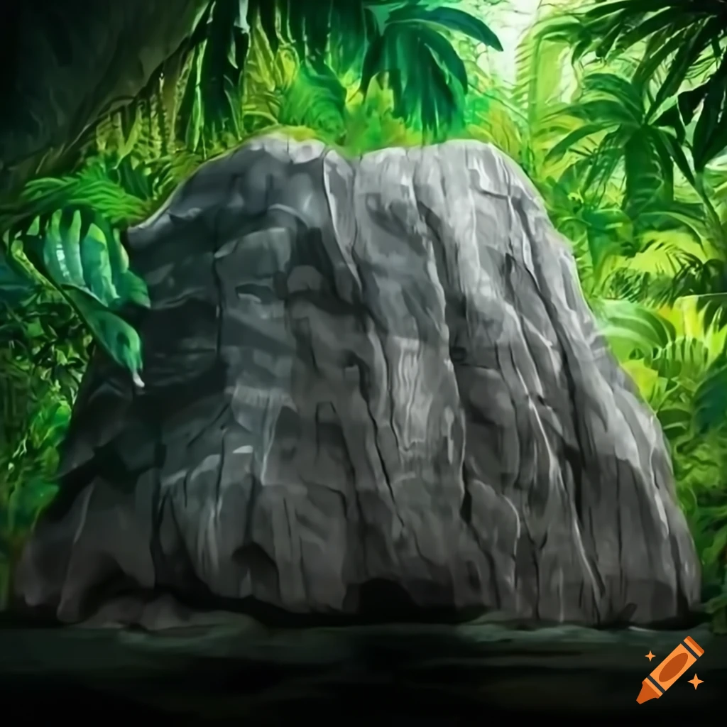 Gray rock in a tropical forest