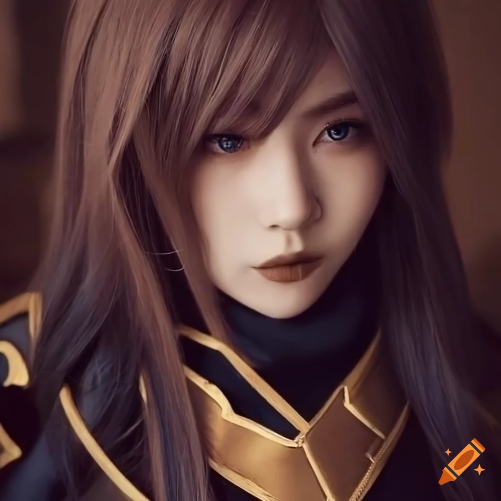 Close-up portrait of lucina cosplay with sepia filter on Craiyon