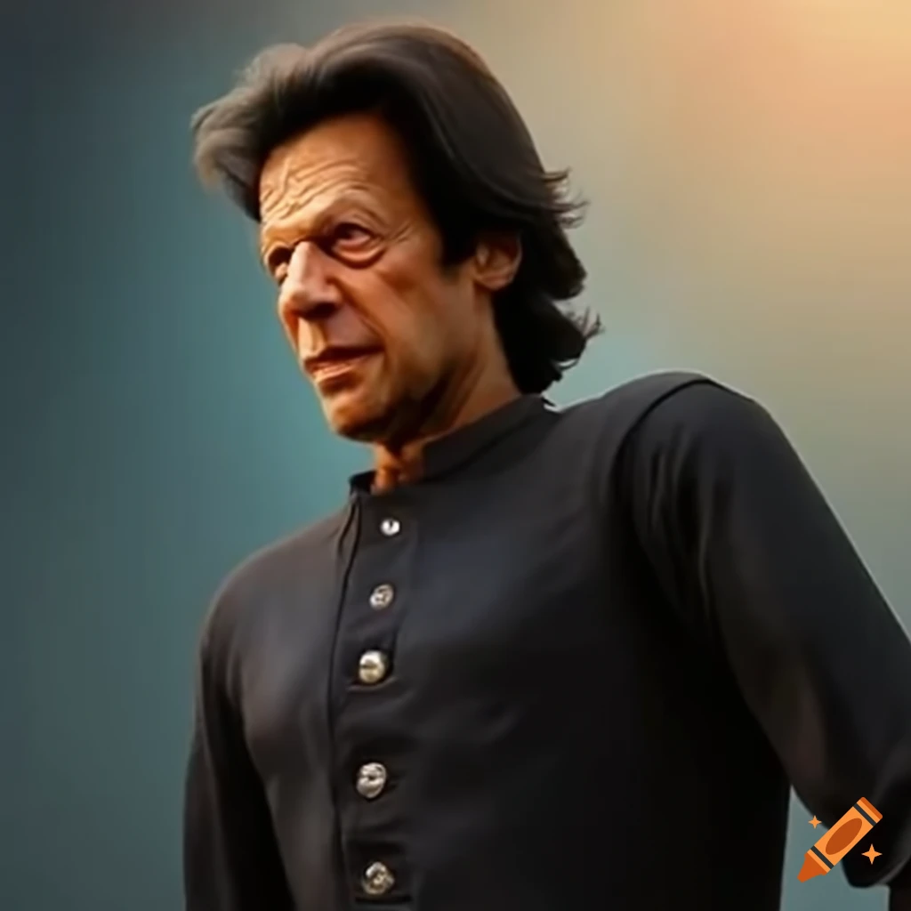 Imran Khan riding a motorcycle on Craiyon