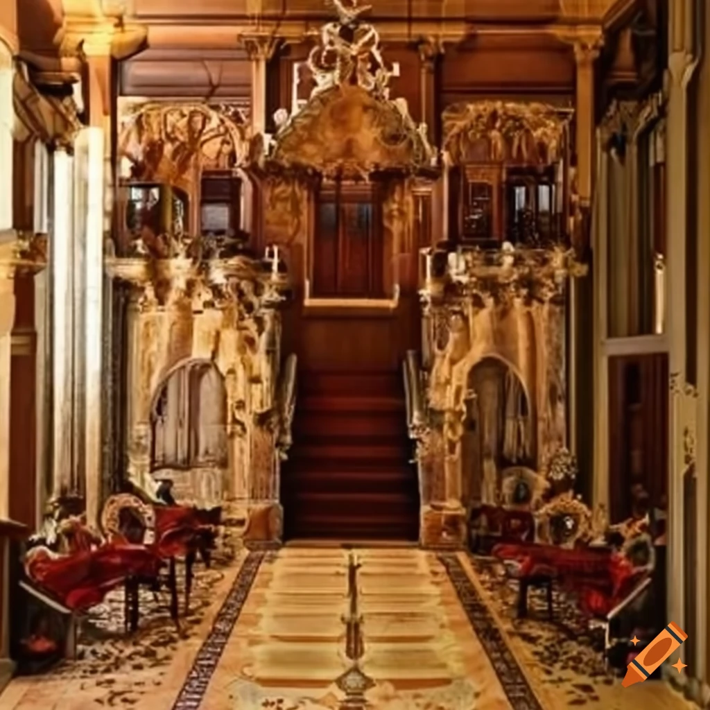 Whimsical castle lobby on Craiyon