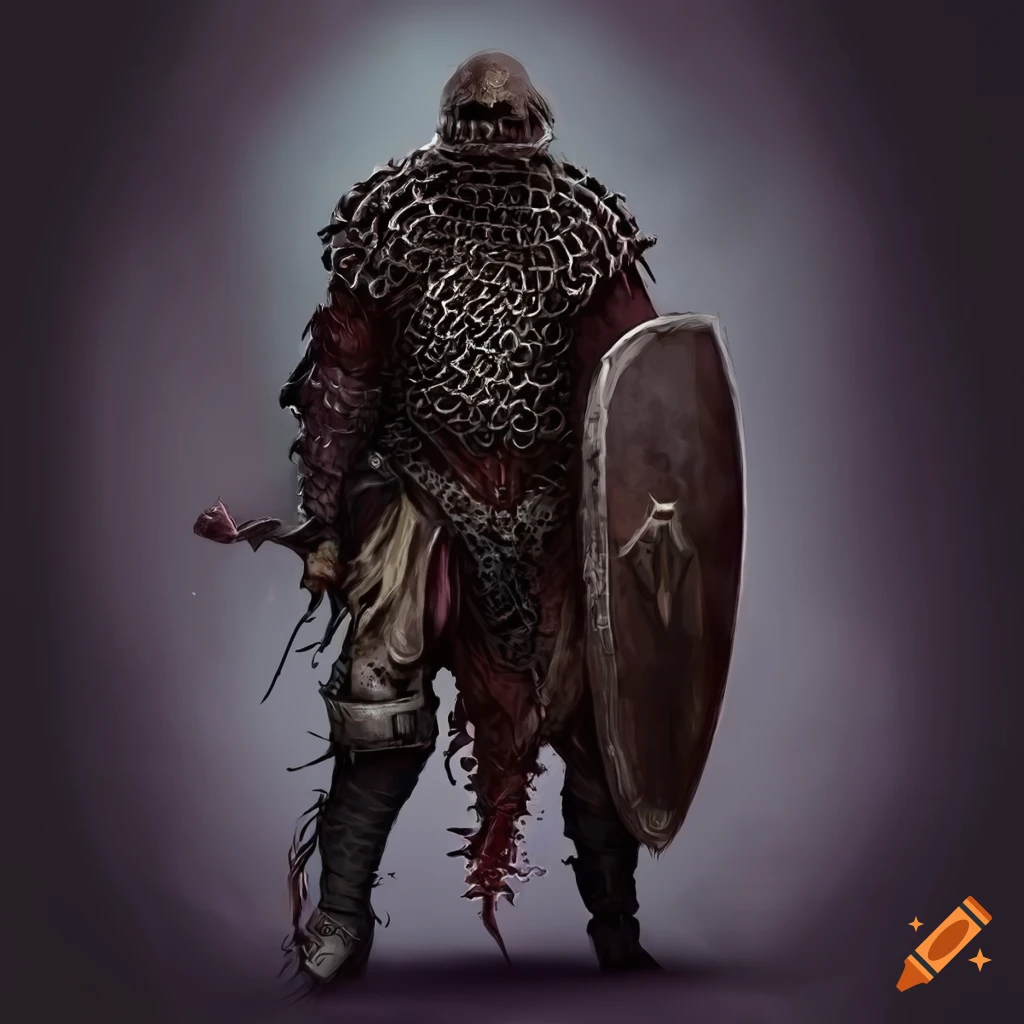 Image of a realistic undead warrior in chain mail on Craiyon