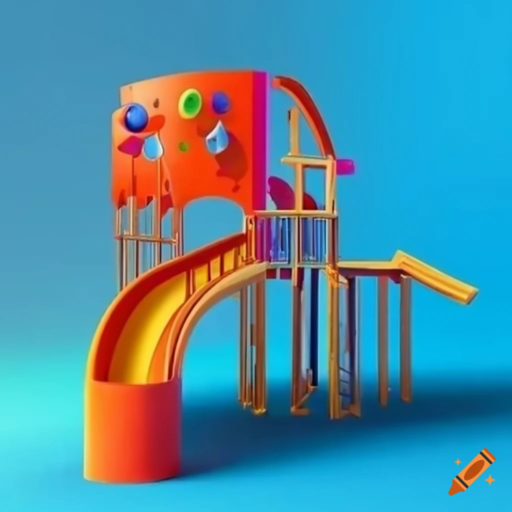 Colorful and surreal playground on Craiyon