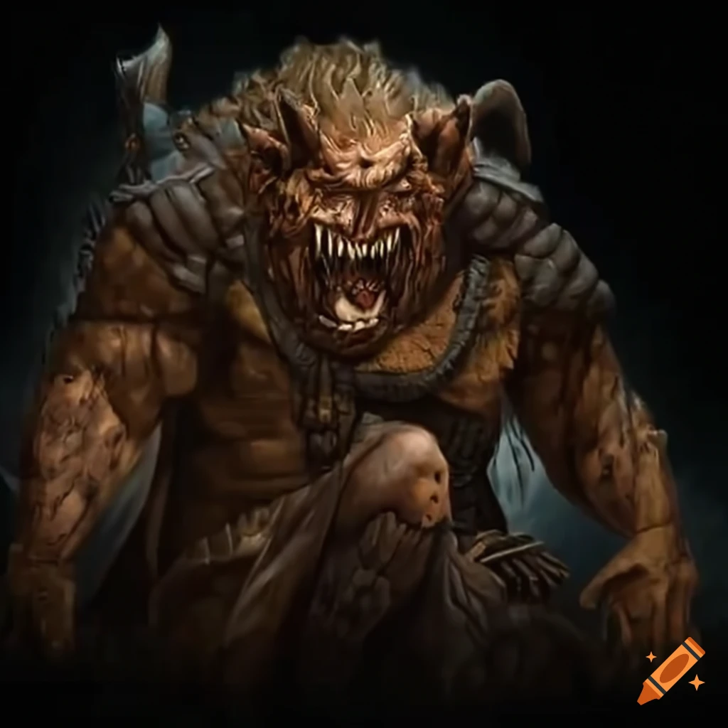 Illustration of adventurers defending a wall against a beast-man army ...