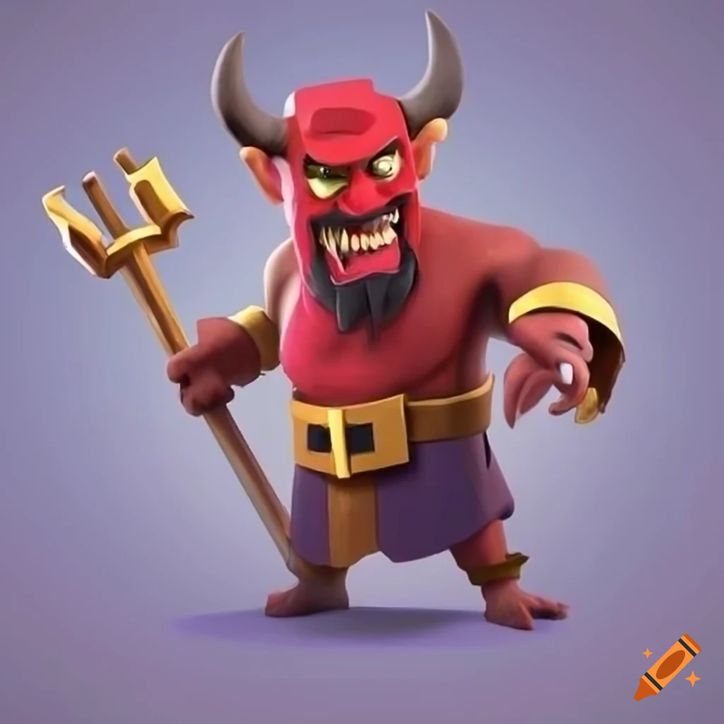 Artwork of a devil character from Clash Royale on Craiyon