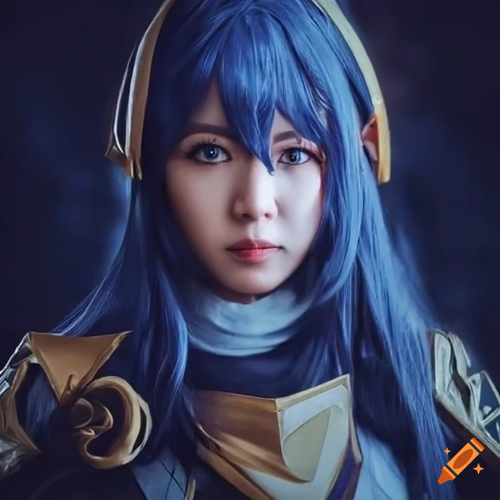 Closeup portrait of lucina cosplay on Craiyon