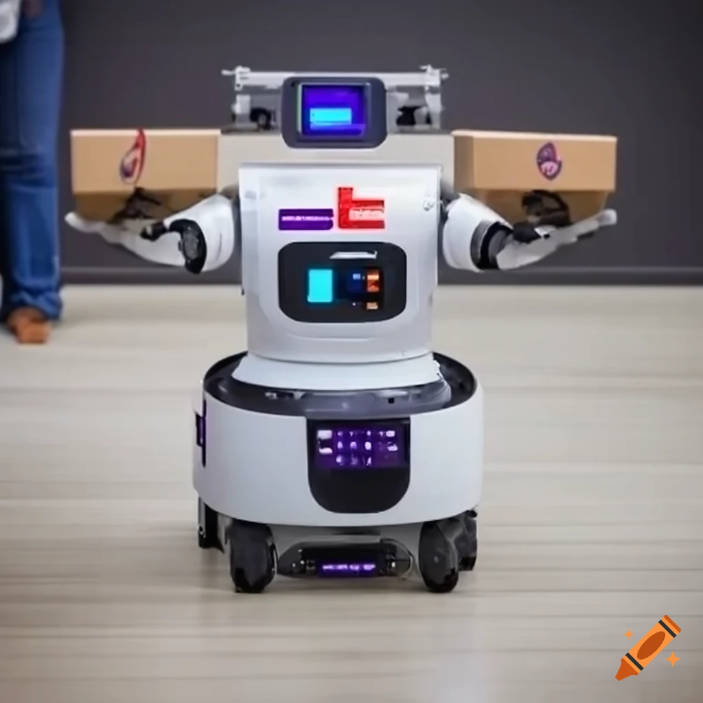 Fedex robot with a box on Craiyon