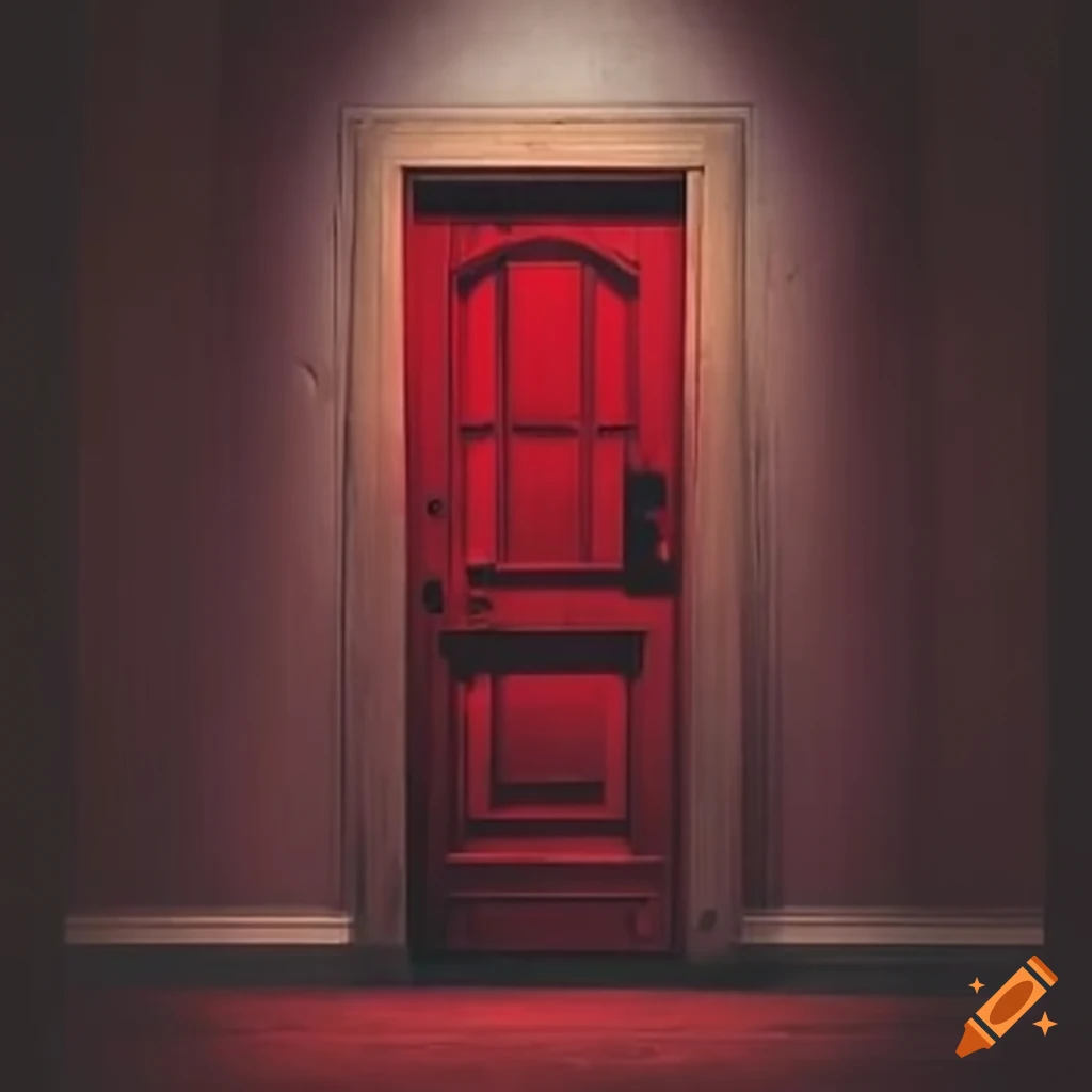 Mysterious open door leading into darkness on Craiyon