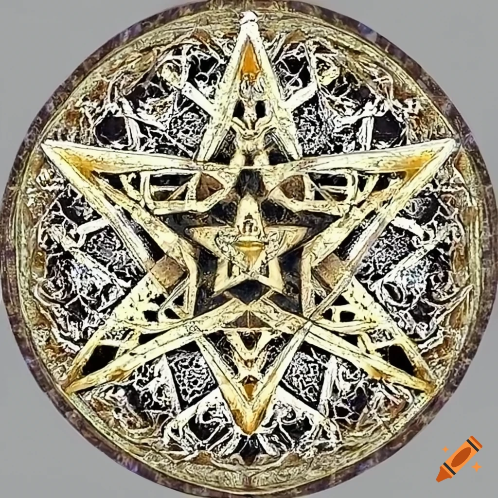 Golden pentagram graphic