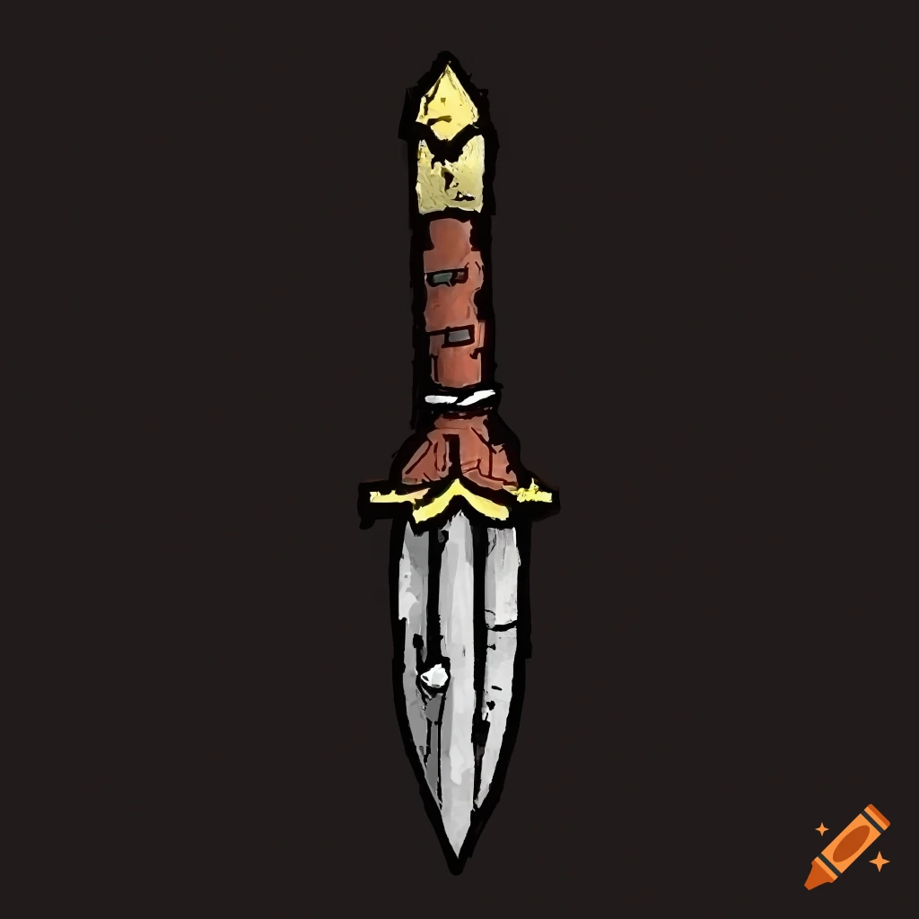 Artwork of a dagger in the style of Darkest Dungeon on Craiyon