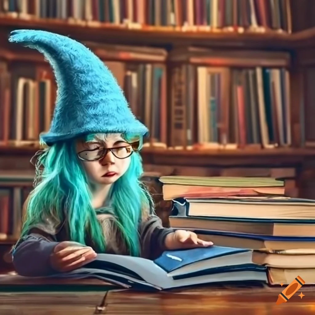 Image of a gnome wizard in a magical library on Craiyon