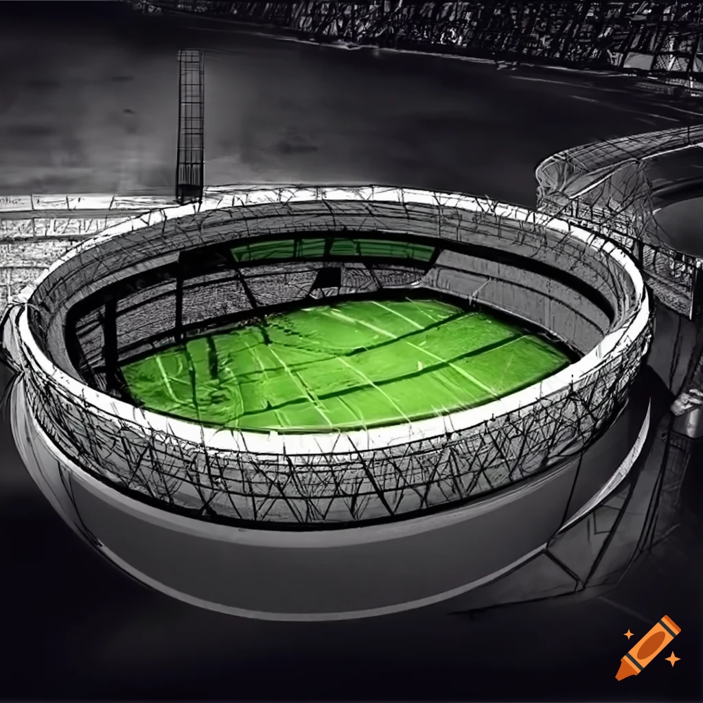 Eco-friendly futuristic football stadium in morocco on Craiyon