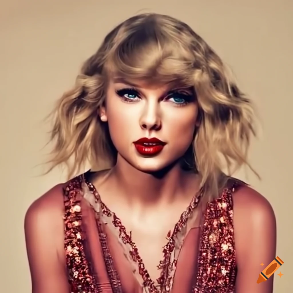 Taylor swift with purple eyes in military combat gear on Craiyon