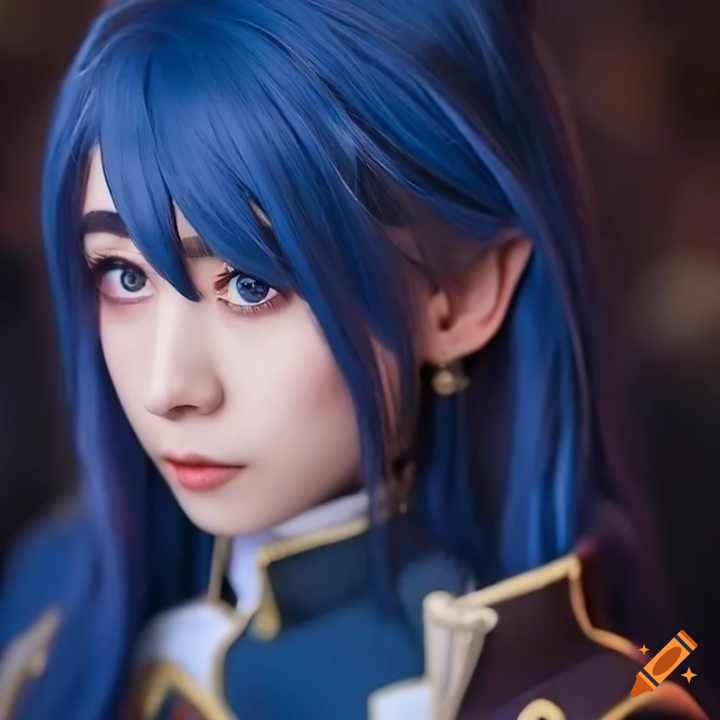 Close-up portrait of lucina cosplay