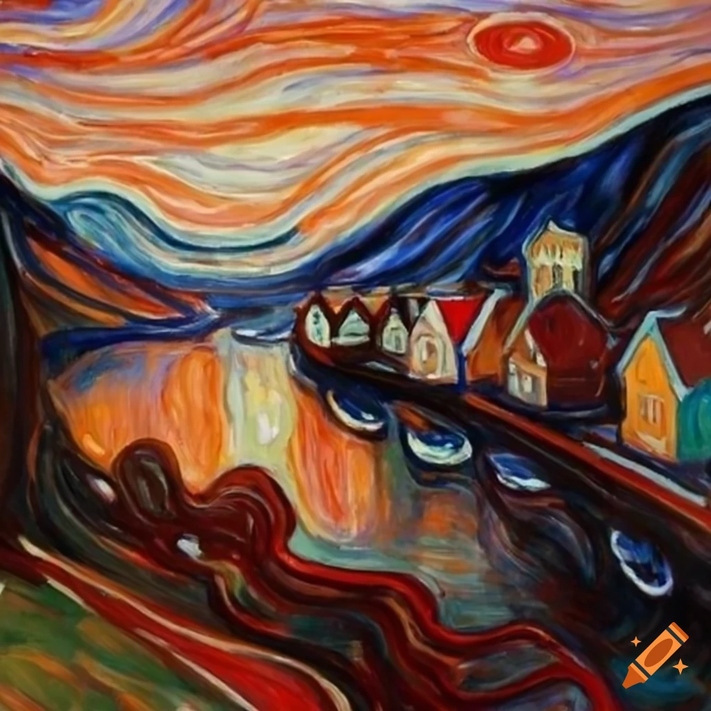 Wind turbines by edvard munch on Craiyon